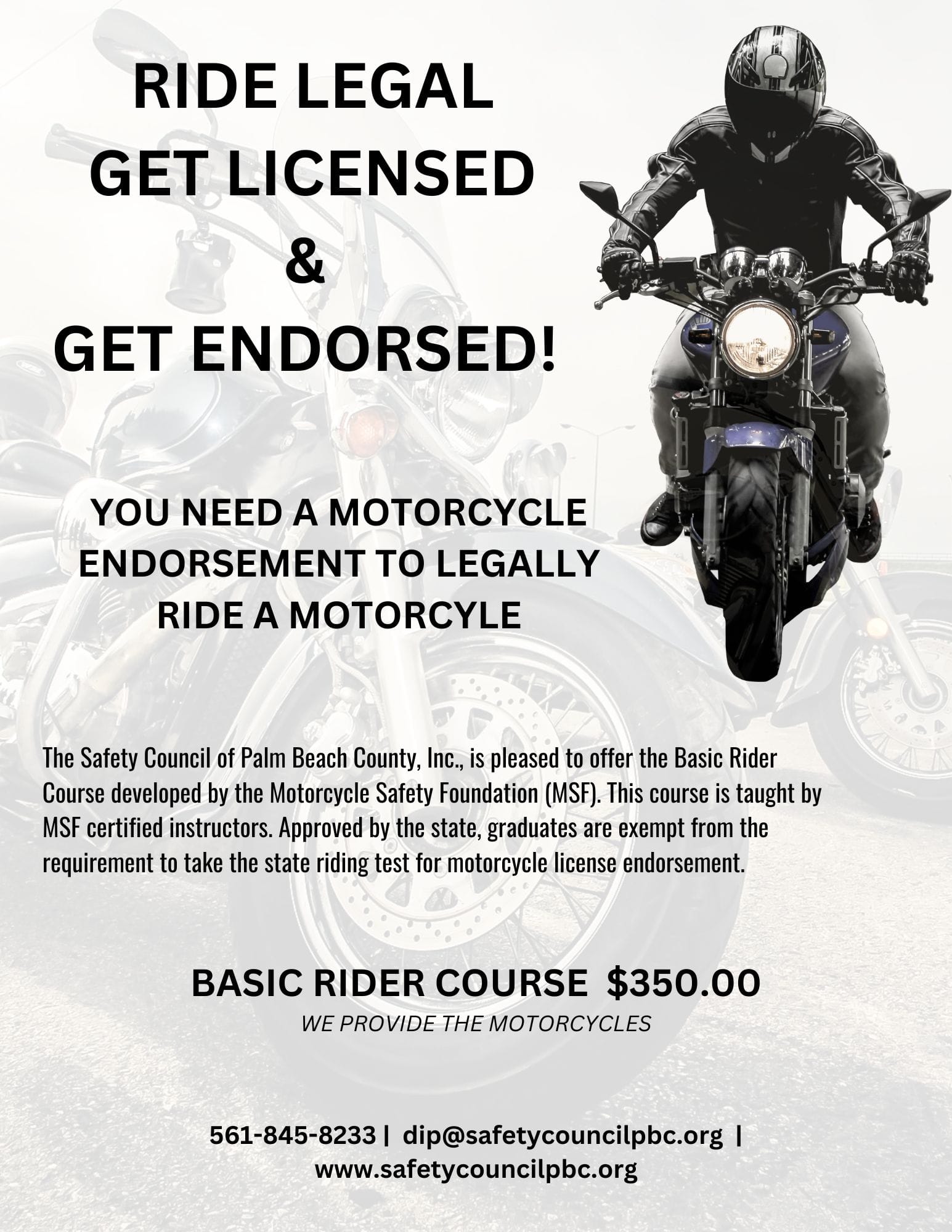 Motorcycle Endorsement Program – Safety Council of the Palm Beaches